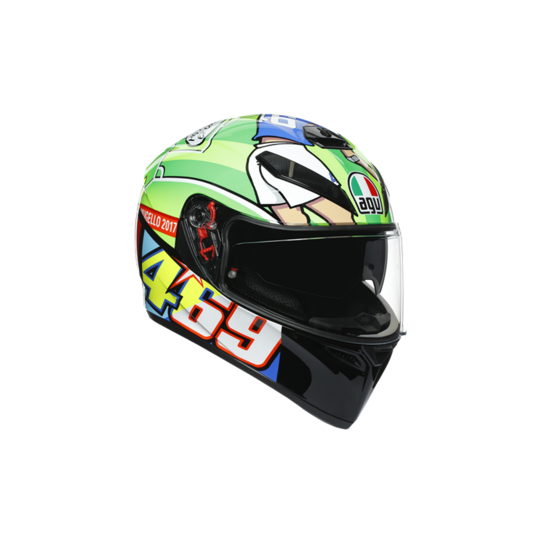Casco integral AGV K3 sv Top Rossi Mugello 2017 Verde - AGV | URURACER ...